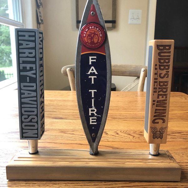 Single Beer Tap Handle Display Stand Base Holder Exhibit Zebrawood ...