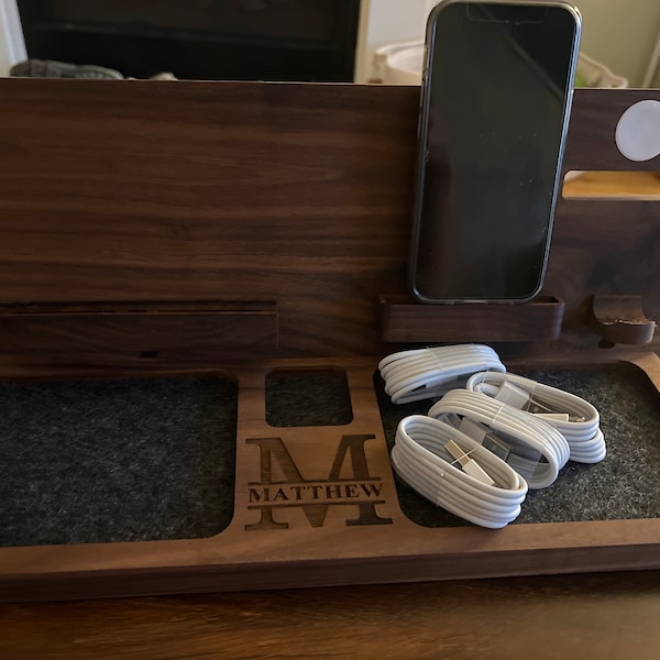 Apple Charging Station, Wooden iPad Pro Stand, iPhone 16 Dock, Apple ...