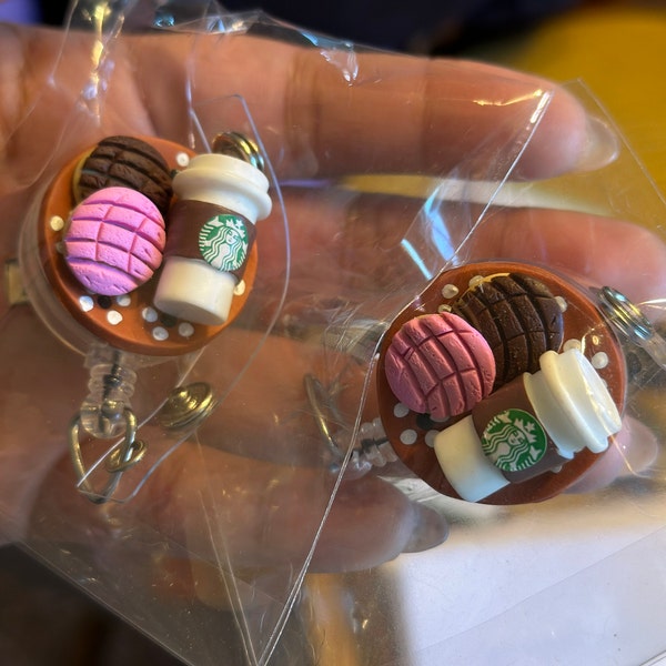 Mini Conchas Con Cafecito Badge Reel | Mexican Pan Dulce ID Holder ...