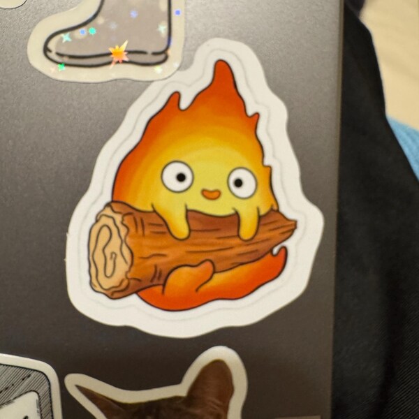 Calcifer Fire Demon Kawaii Happy Fire Sticker Studio Ghibli Gift for ...