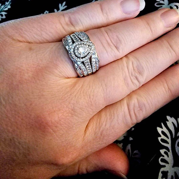 Sapphire Diamond Enhancer Ring Guard Wraps for Ring Enhancer Wrap Ring ...