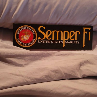 Semper Fi. USMC Logo and Motto. Handmade Wood Sign Licensed by the ...