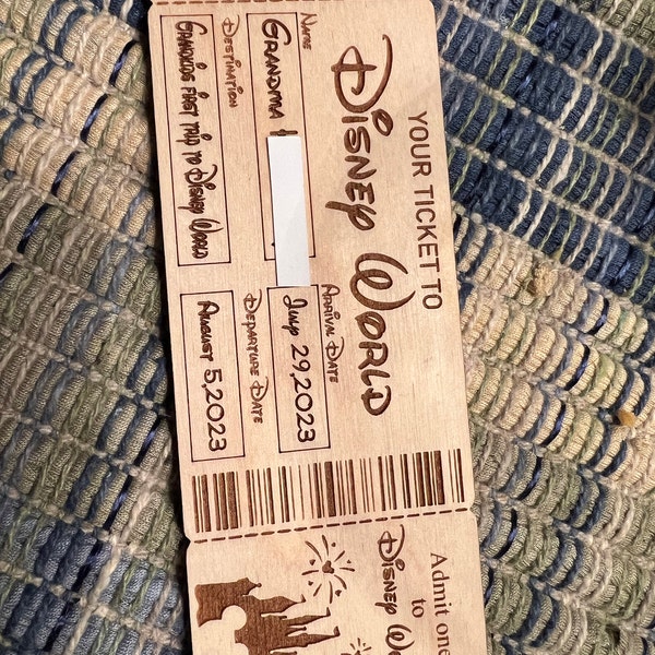 Personalized Disney Ticket Laser Cut Christmas Ornament | Custom ...