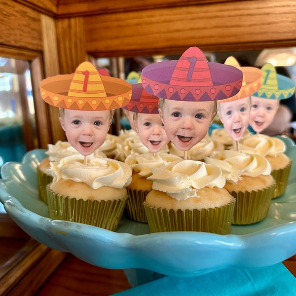 Sombrero Cupcake Topper, Fiesta Birthday Party, First Fiesta, Mexican ...