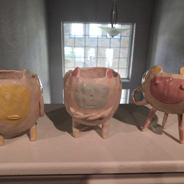 The Grumpopuff Collection - Handmade Ceramic Succulent Cactus Pot ...