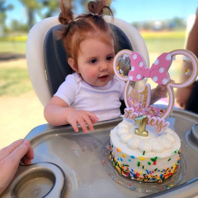Minnie Mouse Inspired Personalizable Cake Topper and 3D Number - Etsy