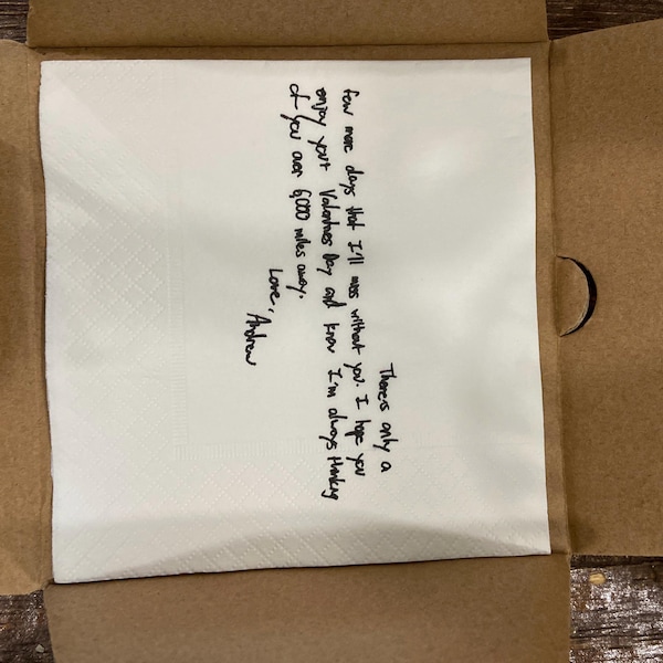 Custom Love Note Handwriting Napkins, Personalized Handwritten Note ...