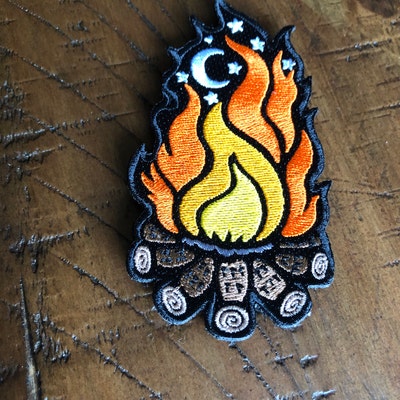 Campfire Patch Fire Morale Patch, Hook and Loop Patch for Jacket, Iron ...