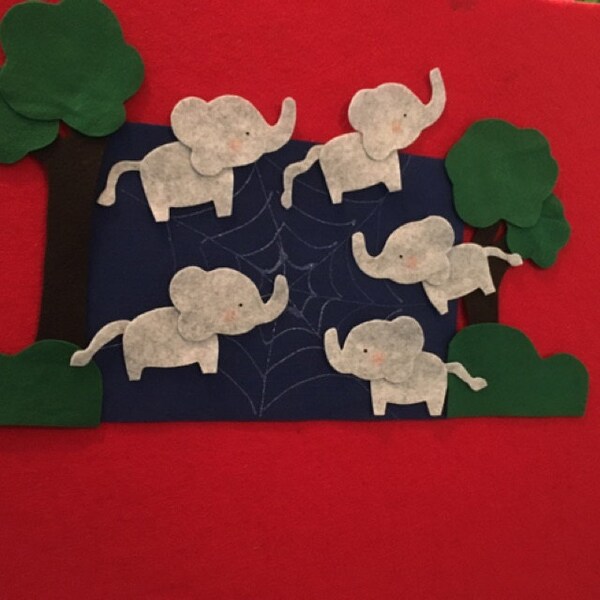 Five Little Elves Jumping on a Sleigh Felt Set Christmas Felt Stories ...