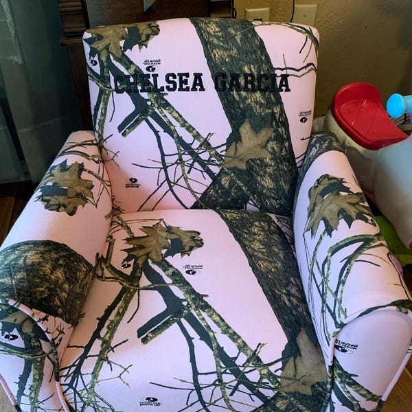 Personalized Child's Upholstered Rocking Chair / Chair - Pink Flamingos ...