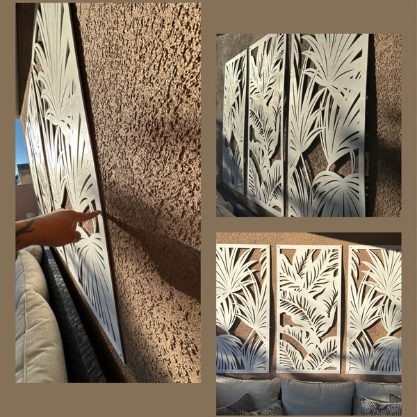 3D Large TROPICAL Wall Decor, Palm Leaves, Bohemian Style, Screen ...