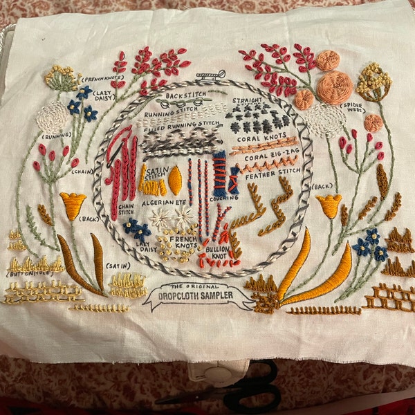 Original Dropcloth Embroidery Sampler - Etsy