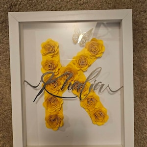 Personalized Floral Shadow Box, Paper Flower Rose Shadow Box. Paper ...