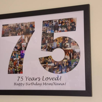 Personalized 75 Reasons We Love You Photo Collage, 75th Birthday Gift ...