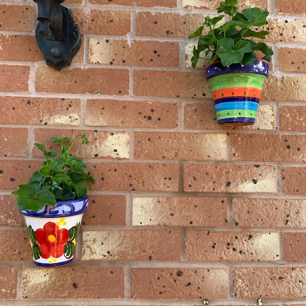 Spanish Glazed Terracotta Wall Planters 17 Cm X 14 Cm in a Wide Range ...