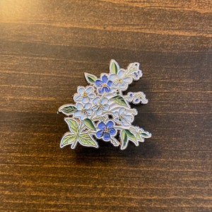 Forget Me Nots Enamel Pin Floral Enamel Pin Blue Flower Enamel Pin ...