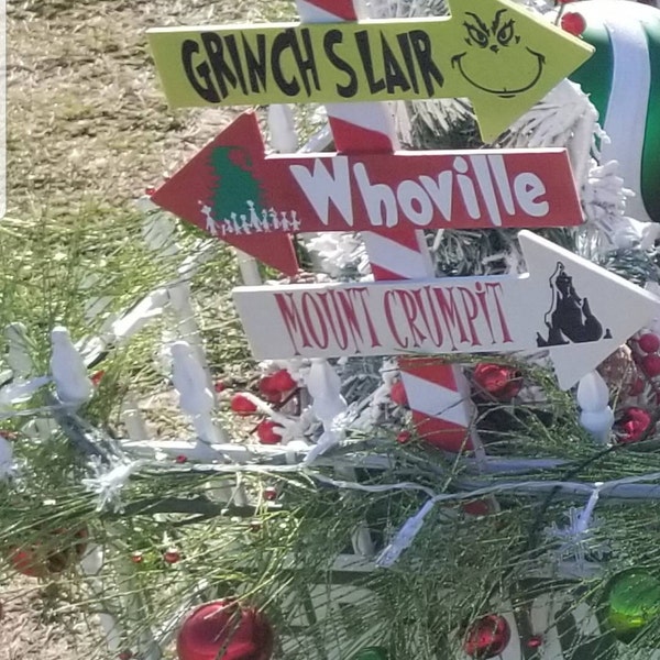 Grinch Directional Sign- Grinch’s Lair, Whoville, and Mt.crumpit With ...