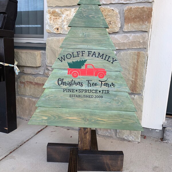 Christmas Tree Sign | Personalized Family Christmas Trees | Pine Spruce ...