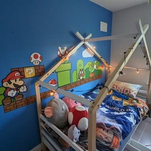 Mario Wall Decal Super Mario Wall Sticker Nintendo Game Wallpaper Wall ...