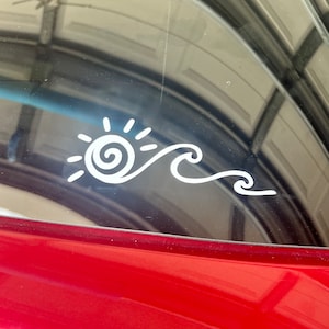 Ocean Decal Sun Decal Wave and Sun Decal Beach Decal Wave Sticker Car ...
