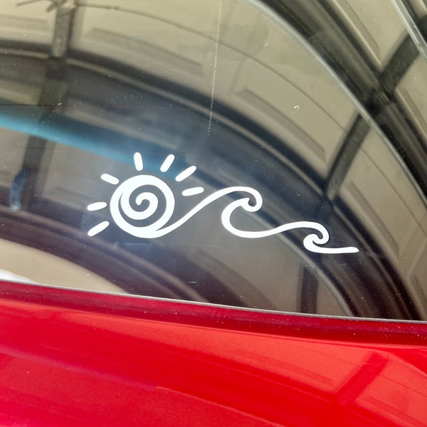 Ocean Decal - Sun Decal - Wave and Sun Decal - Beach Decal - Wave ...