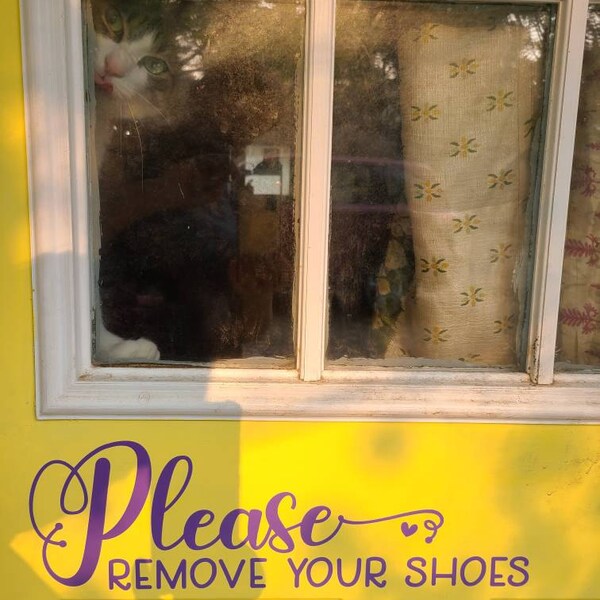 Please Remove Your Shoes Vinyl Decal -remove Your Shoes Vinyl Sticker ...