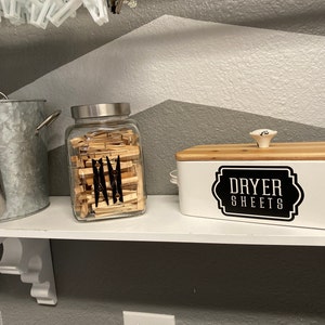 Dryer Sheets Decal, Organized Laundry Room, Dryer Sheets Sticker ...
