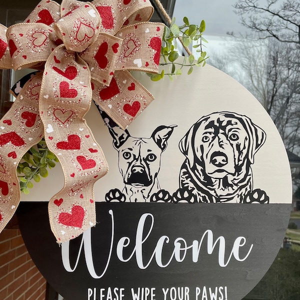 Pet Welcome Sign/ Dog Welcome Sign/ Pet Portrait Door Sign ...