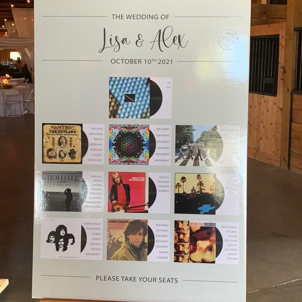 Vinyl Records Wedding Table Plan - Etsy