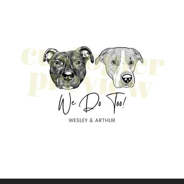 Custom Digital 3 Pet Portrait Wedding Sign, Personalized Cocktail Bar ...