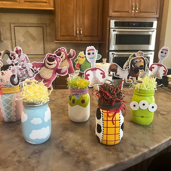 Boy Story Mason Jar Set,boy Story Mason Jar Centerpieces,story Party ...