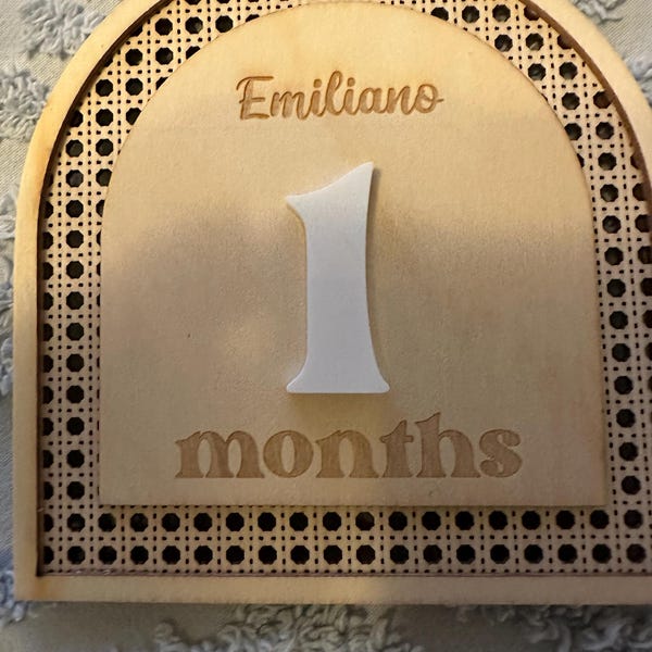 Personalized Baby Monthly Milestones, Gift for Newborn, Engraved Name ...