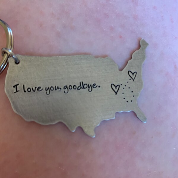 Customizable USA Keychain Design Your Own State Keychain Long Distance ...