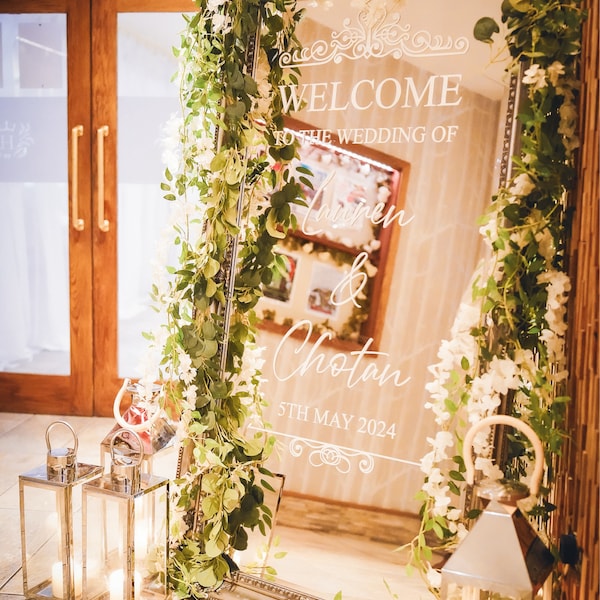 Stylish Welcome Wedding Sign - DIY Wedding Entrance Decal Transfer ...