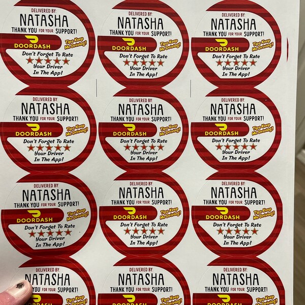 Personalized Doordash Labels - Delivery Circle Stickers - Food Delivery ...