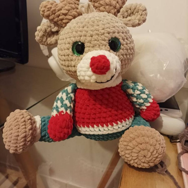 DIY Crochet Christmas Reindeer PATTERN PDF - Easy Amigurumi Christmas ...