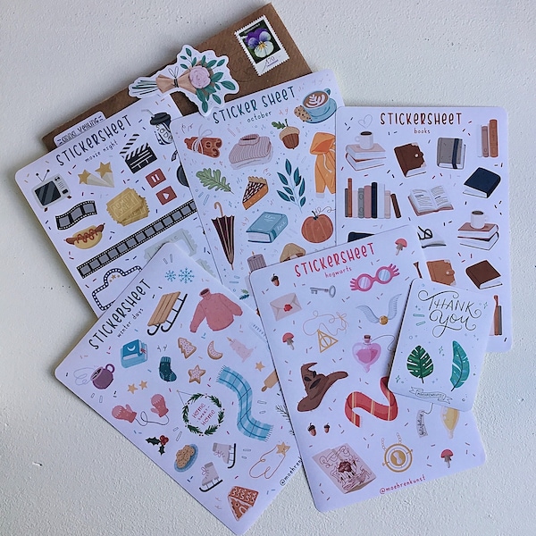 Sticker Sheet - October | Journal Stickers, Calendar, Planner Stickers ...