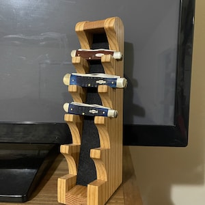 Custom Knife Display Stand Case Made From Solid Oak Wood. Knife Rack - Etsy