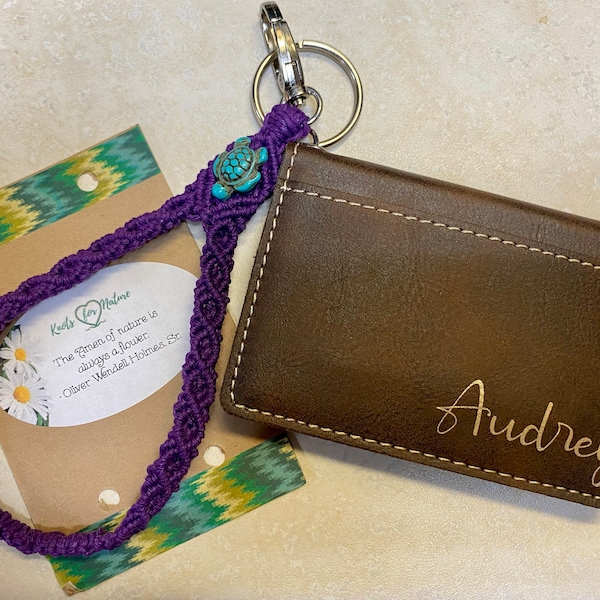 Personalized Keychain Wallet, Custom ID Holder, Leather Wallet, Gift ...