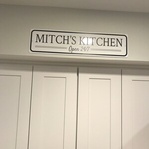 Kitchen Open 24/7 Sign, Personalized Kitchen Name Sign, Custom Gift ...