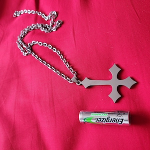 Black Gothic Inverted Cross Including Chain - Etsy