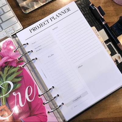 PRINTED Project Planner Pages A5 Projects to Do List Work Planner ...