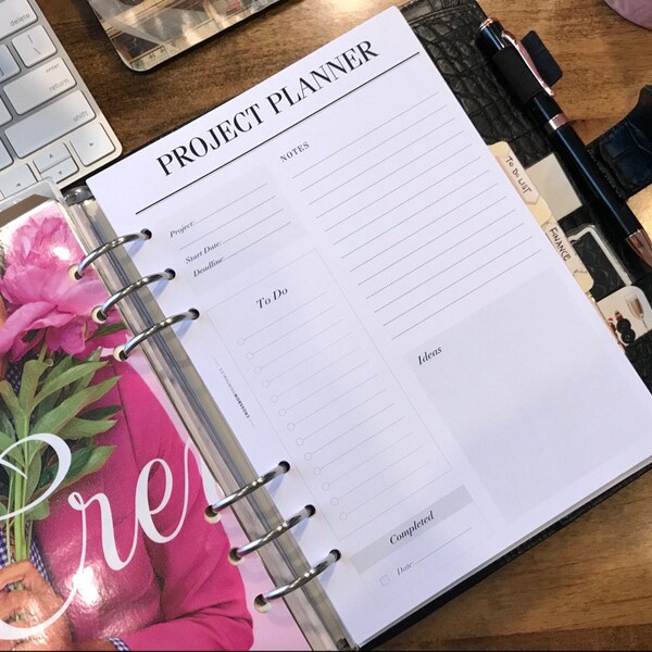 PRINTED Project Planner Pages A5 | Projects to Do List | Work Planner ...