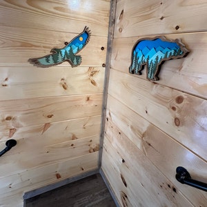 Layered Wolf Art, 3D Wall Art, Mountains and Trees, Outdoor Lover Gift ...