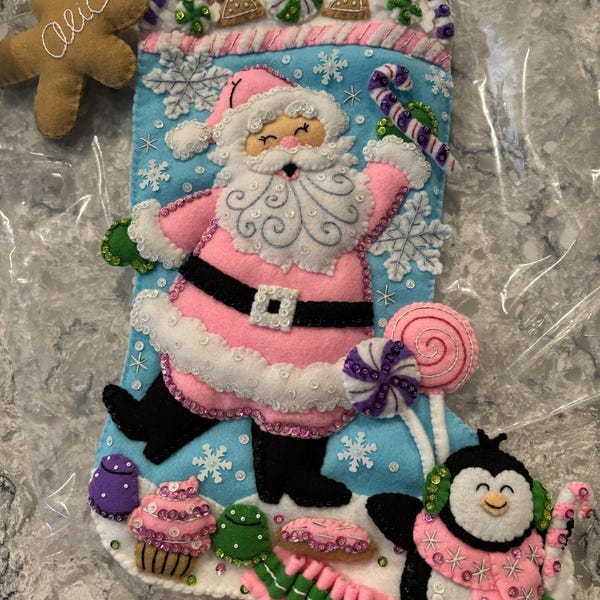 Finished Bucilla Christmas Stocking - Christmas Night, Over the ... Finished Bucilla Christmas Stocking - Christmas Night, Over the ...