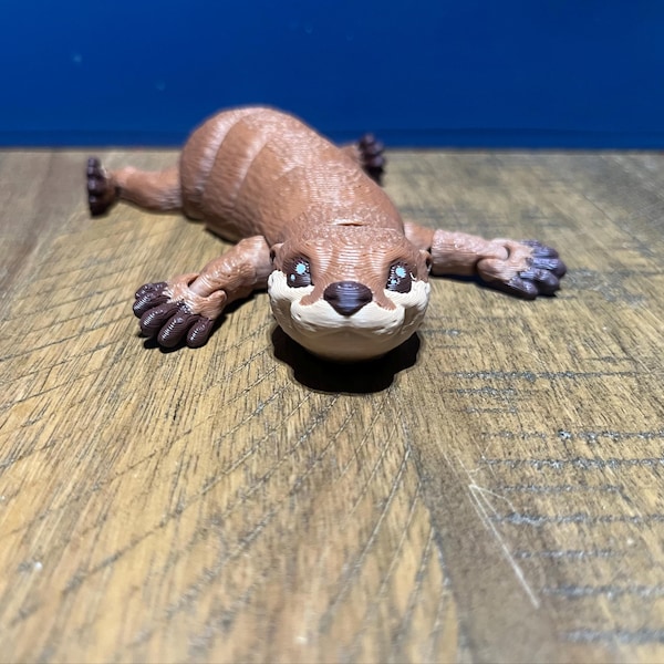 River Otter 3D Printed Articulated Figure: Mama and Baby Set, Wildlife ...