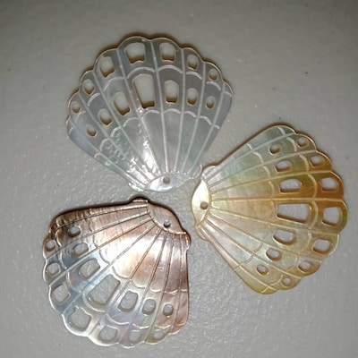 AAA, 3.5inch / 9cm, Gold / Black Mother of Pearl Shell Natural Cut, MOP ...