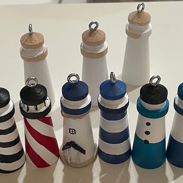 Lobster Buoy Key Chains, Wooden Unfinished DIY Wedding Favors, Set of ...