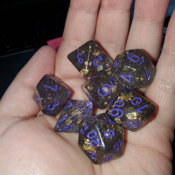 METEOR Shower Dnd Dice Set, Polyhedral Dice Set for Dungeons & Dragons ...
