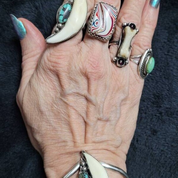 Coyote Bone Handmade Sterling Silver Ring - Etsy